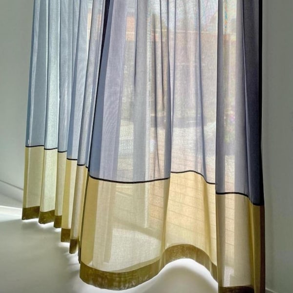 Colorblock Curtains - Etsy