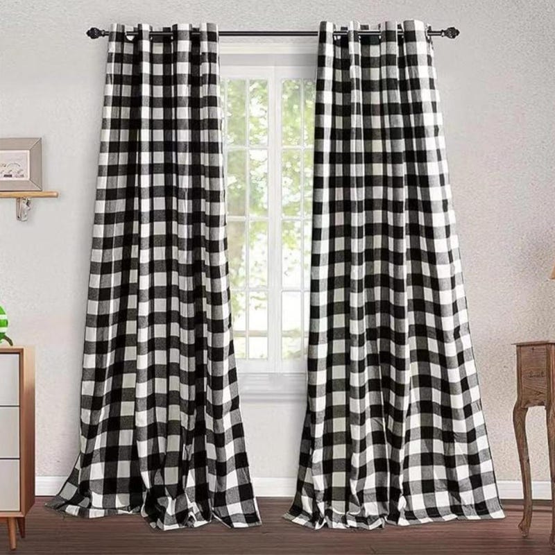 Buffalo Check Curtains - Etsy
