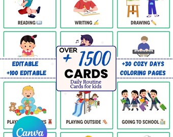 Editable Daily Routine Cards Toddler Routine Chart Daily Rhythm Visual ...