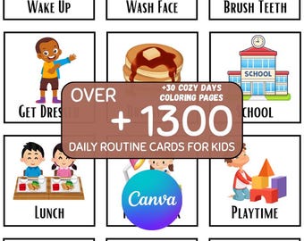 Editable Daily Routine Cards Toddler Routine Chart Daily Rhythm Visual ...