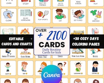 Daily Routine Cards Toddler Routine Chart Visual Schedule for Kids ...