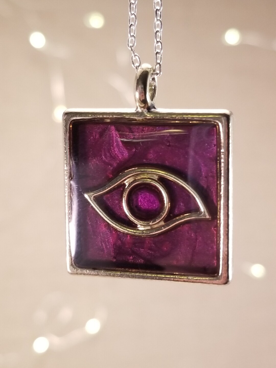 Purple and Gold Third Eye Charm Epoxy Pendant - Etsy
