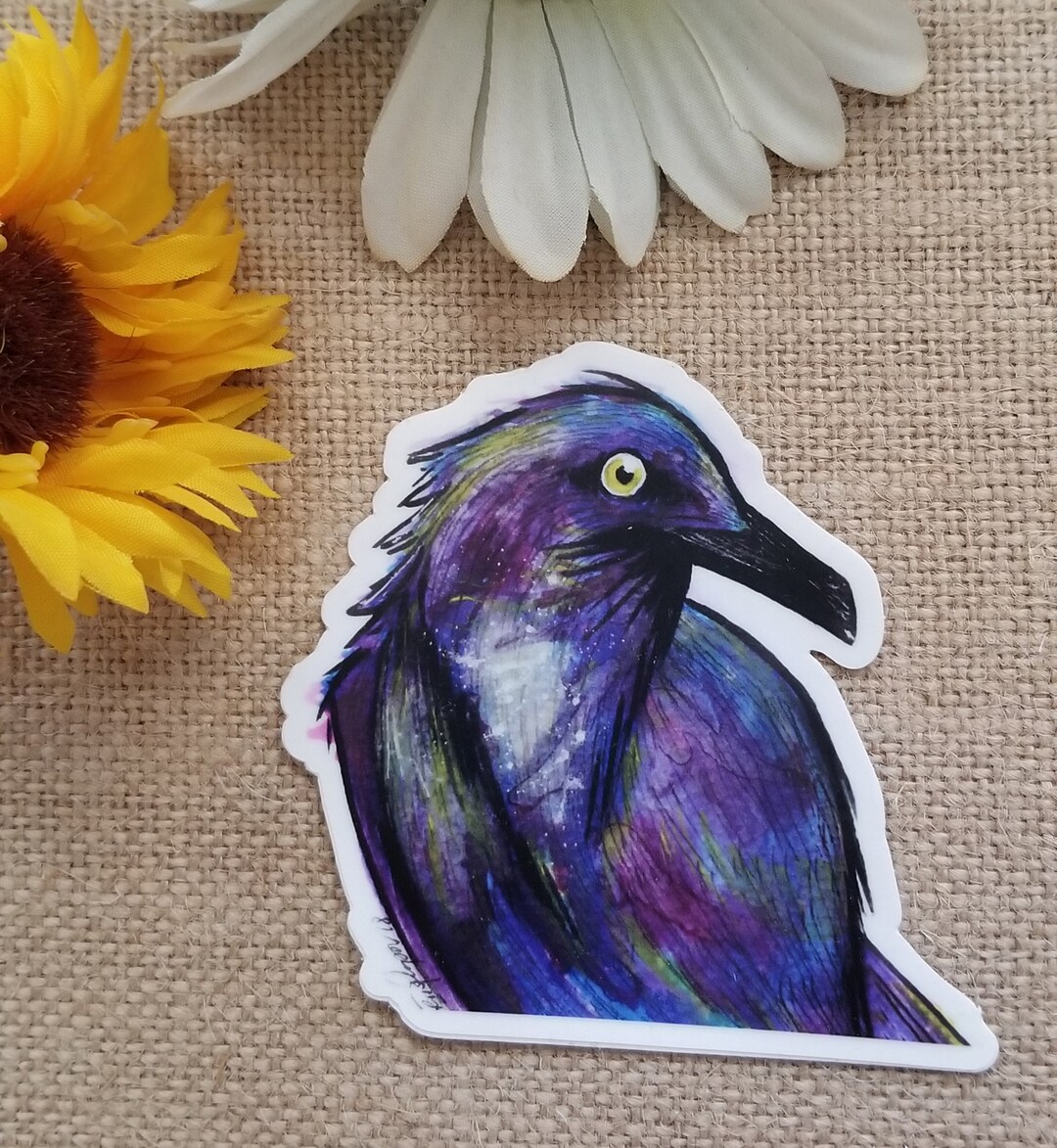 Crow Universe Watercolor Die Cut Sticker - Etsy