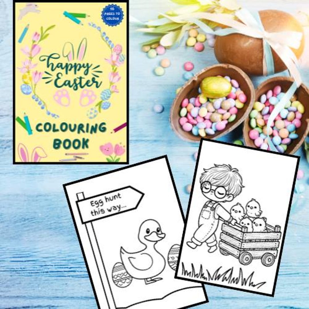 Easter Themed Colouring Pages * Instant Download * Book * Gift * Craft ...