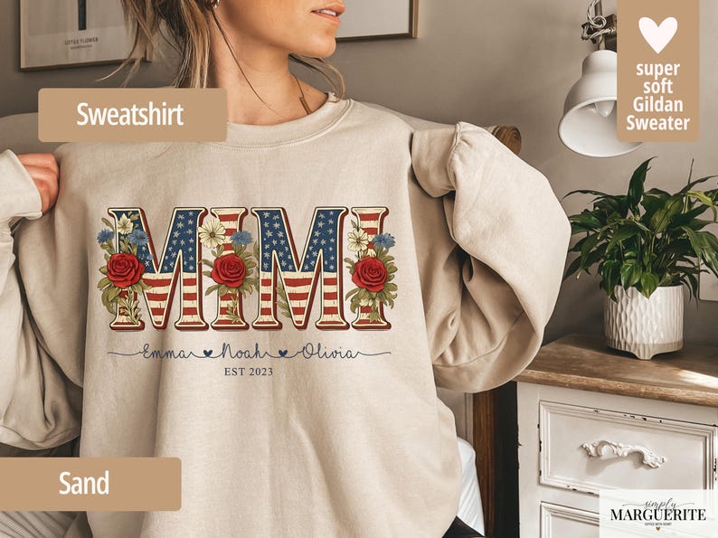 Comfort Colors Mimi Shirt With Grandkids Names, Personalized Mother’s ...