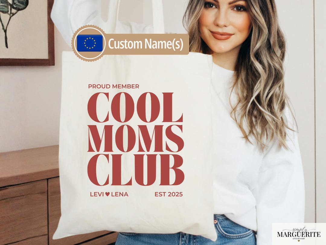 Personalized Cool Moms Club Tote Bag · Custom Name Mom Bag · Gift for ...