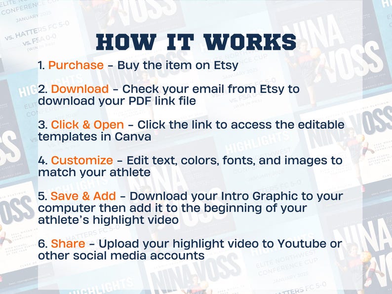 Sports Highlight Video Intro Graphic | Editable Canva Template ...