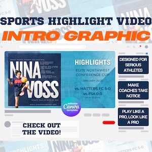 Sports Highlight Video Intro Graphic | Editable Canva Template ...