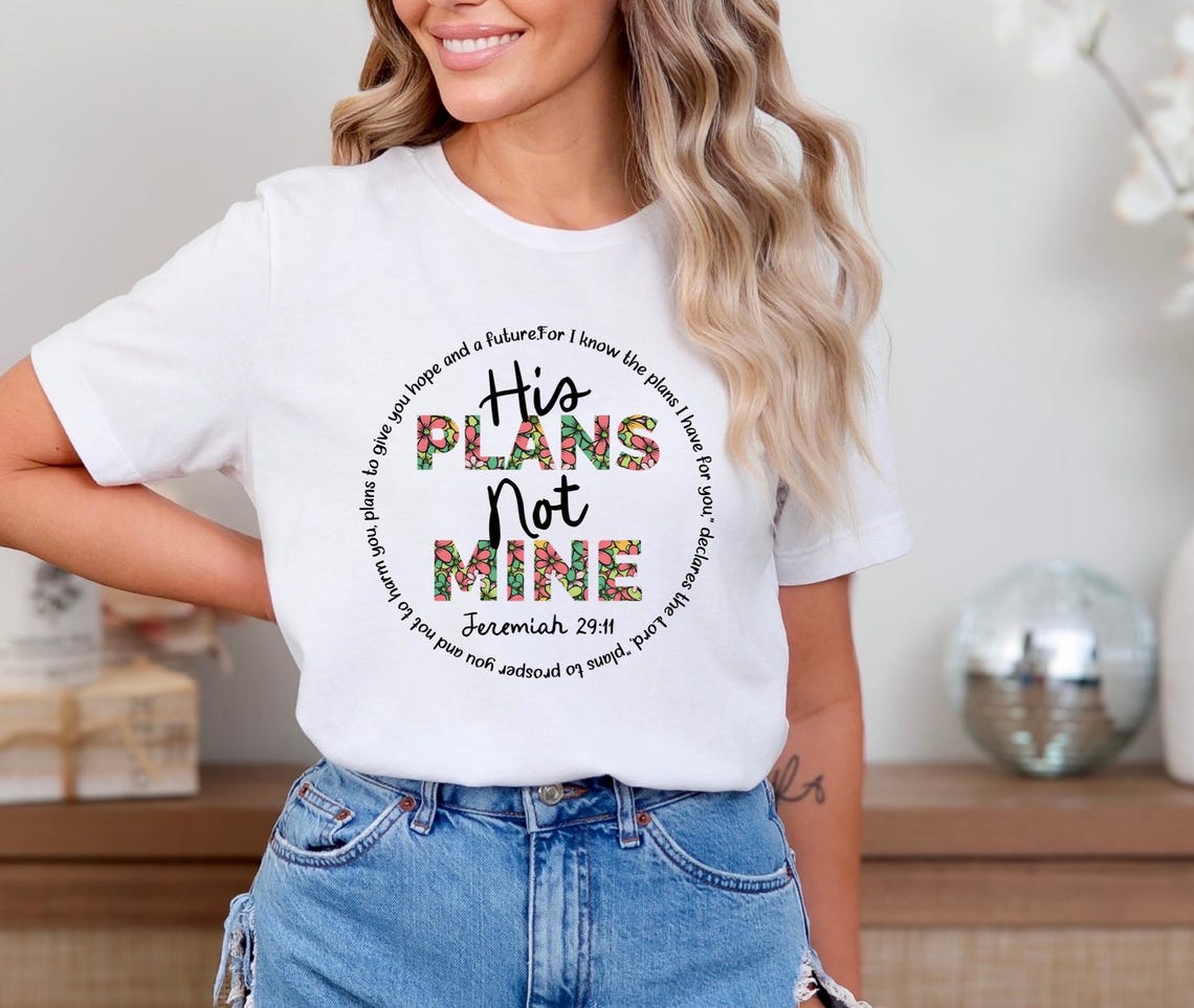 Jeremiah 29:11 Design | His Plans Not Mine PNG | Christian Design for ...