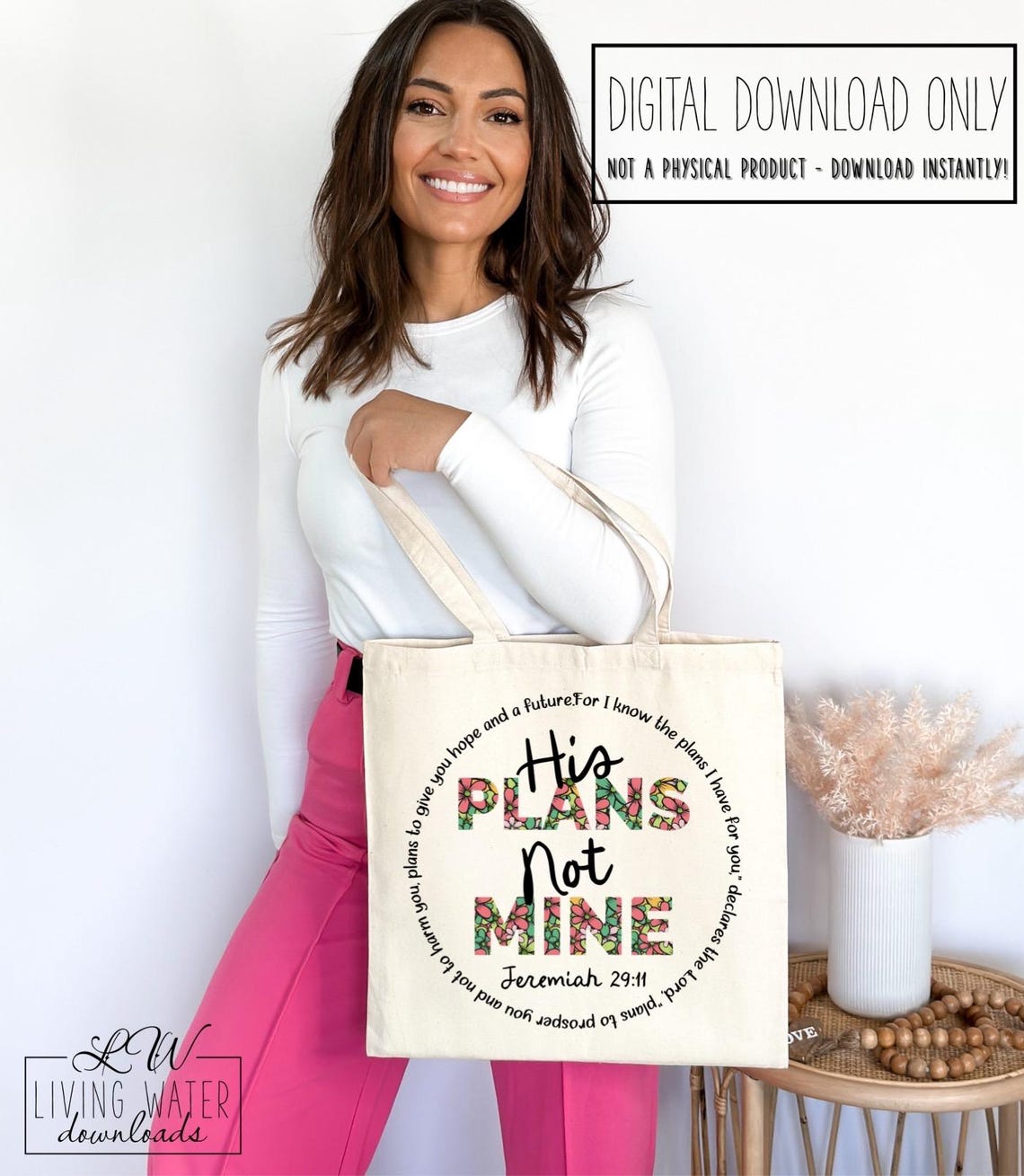 Jeremiah 29:11 Design | His Plans Not Mine PNG | Christian Design for ...