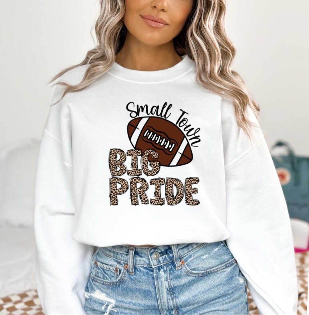 Small Town Big Pride Football SVG PNG | Leopard Print Football Mom ...
