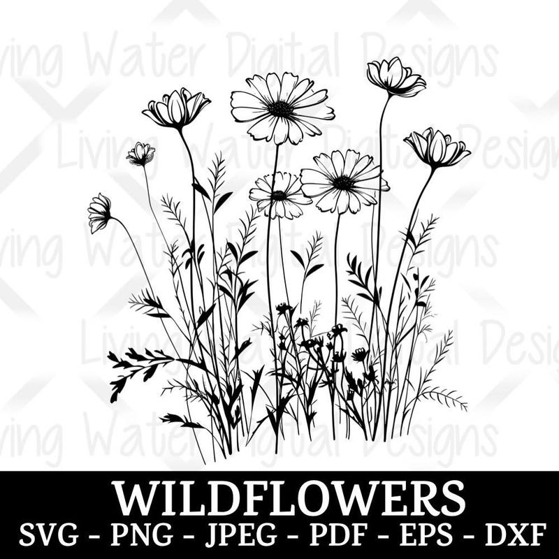 Wildflower Wall Decal - Etsy
