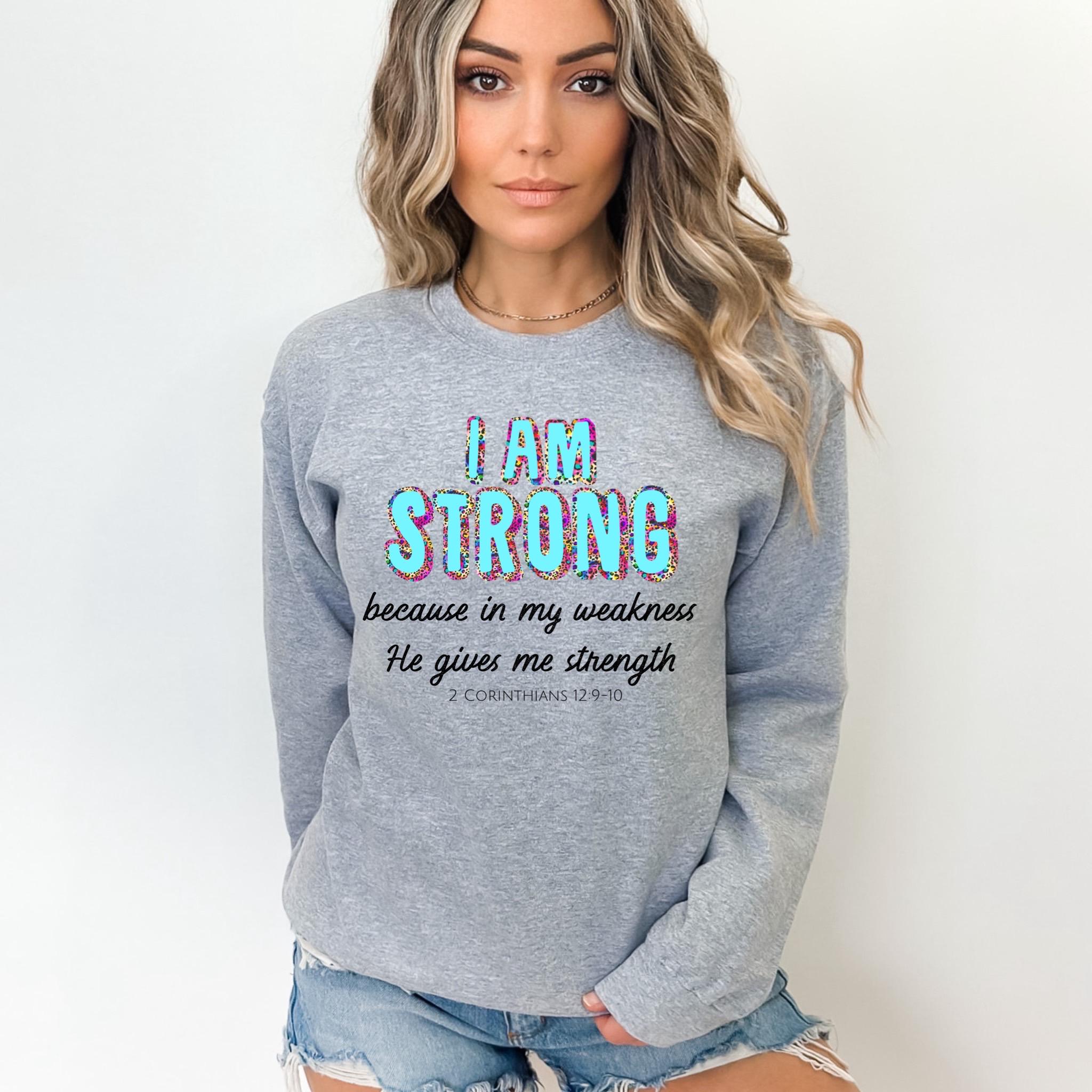 I Am Strong Digital Download Design | PNG Christian Designs for T ...