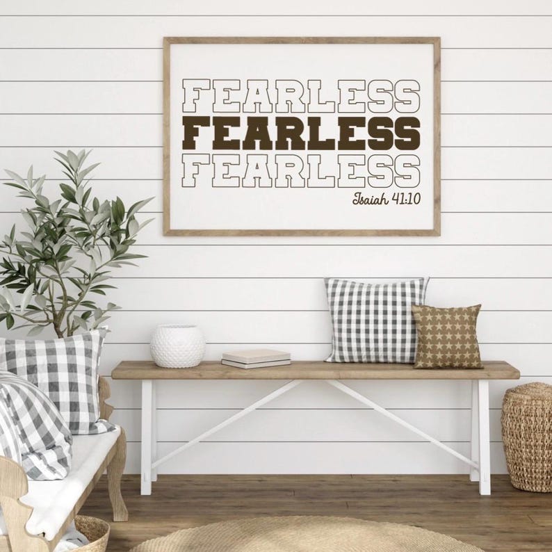 Fearless SVG | Christian Bible Verse Design | Stacked Lettering SVG ...