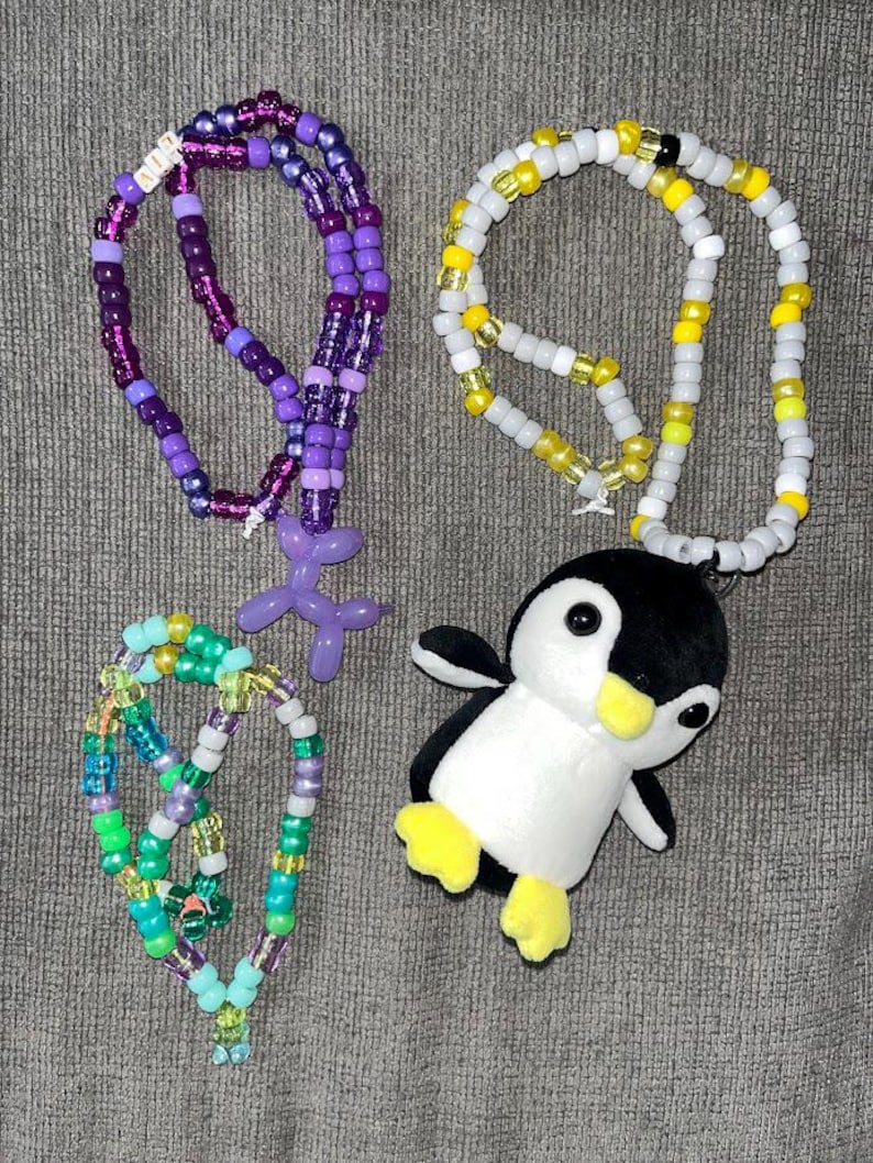 Necklace- Kandi With Charm,pearler, Plushie or Fidget Popper - Etsy
