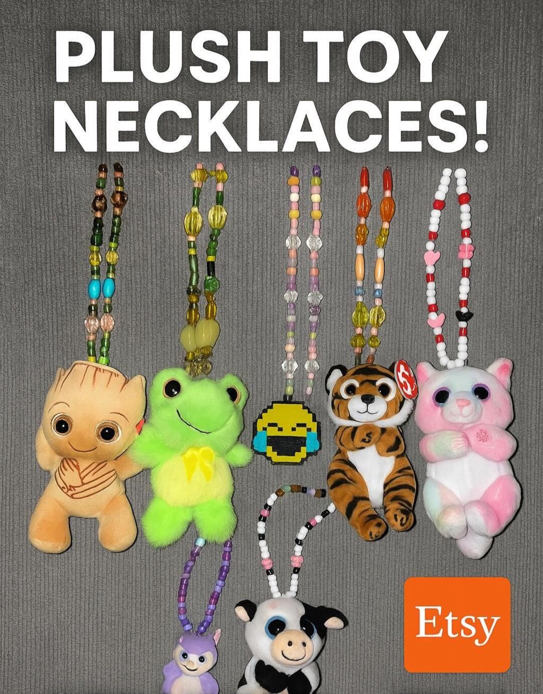 Necklace- Kandi With Charm,pearler, Plushie or Fidget Popper - Etsy