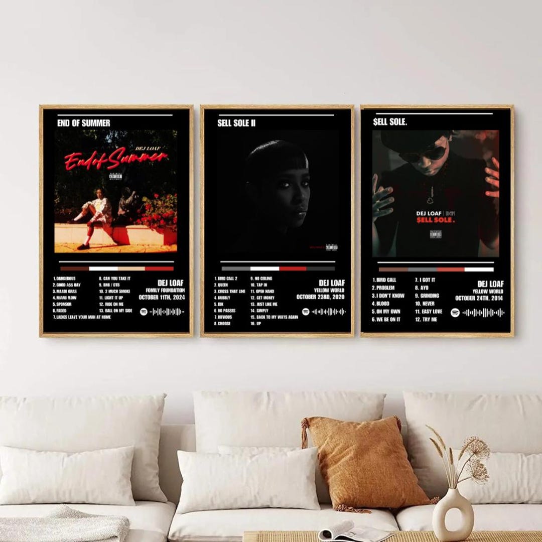 Dej Loaf Set of 3 Digital Posters - Hip Hop Prints - Album Tracklist ...