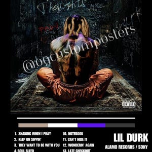 Lil Durk Digital Album Poster - Deep Thoughts Poster - Hip Hop Album ...