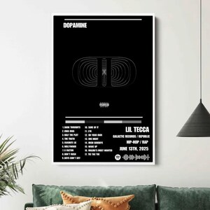 Lil Tecca Set of 2 Digital Poster - DOPAMINE - Hip Hop Album Tracklist ...