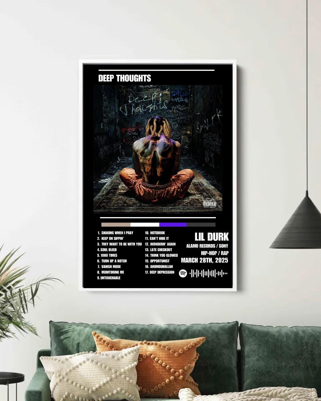 Lil Durk Digital Album Poster - Deep Thoughts Poster - Hip Hop Album ...