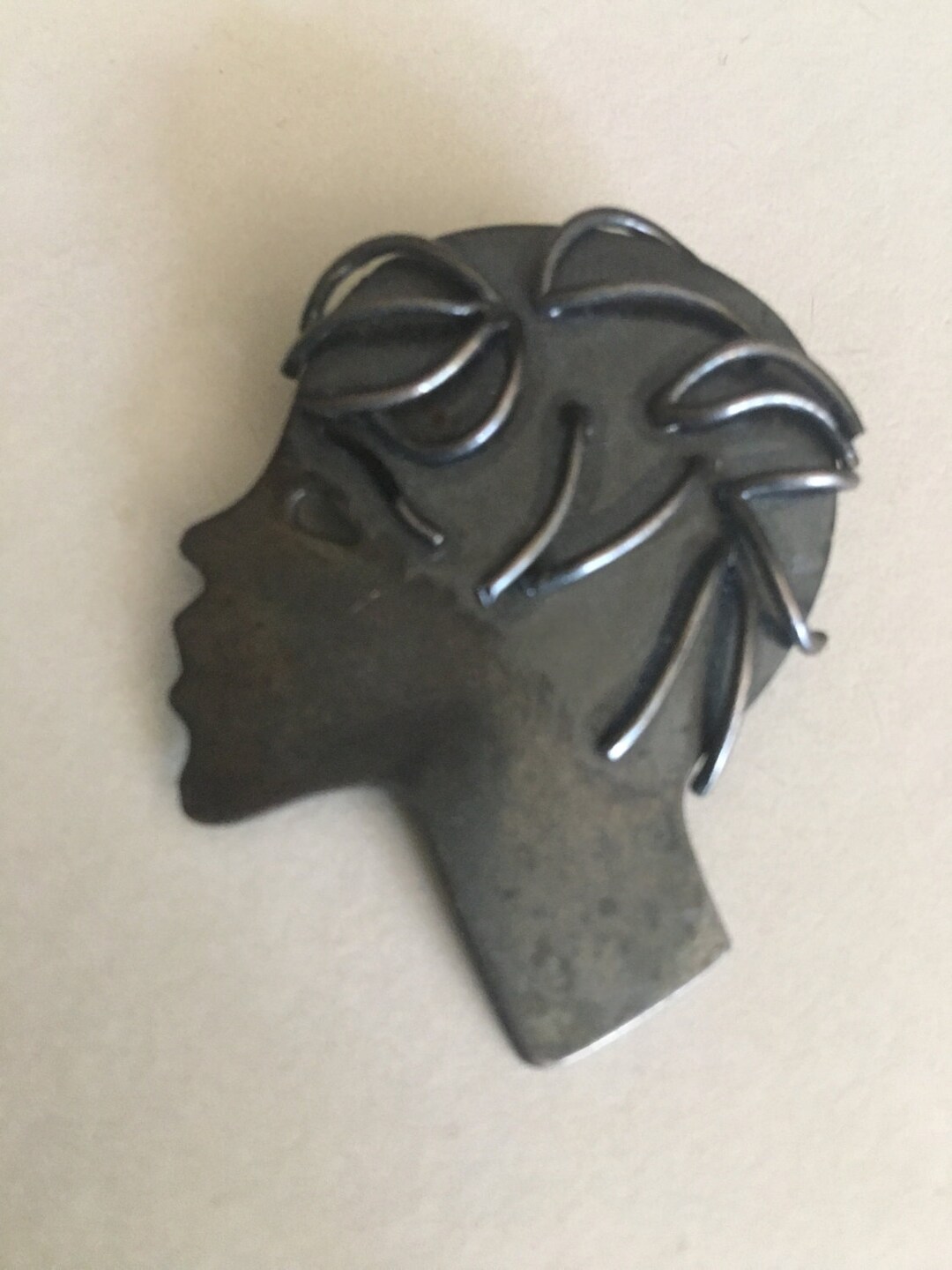 Vintage Girls Head Pin Art Sculpture - Etsy