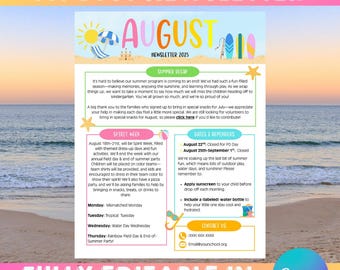 June Editable Template: PTO, PTA, Newsletter, Flyer, School Handout ...