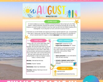 June Editable Template: PTO, PTA, Newsletter, Flyer, School Handout ...