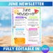 June Editable Template: PTO, PTA, Newsletter, Flyer, School Handout ...
