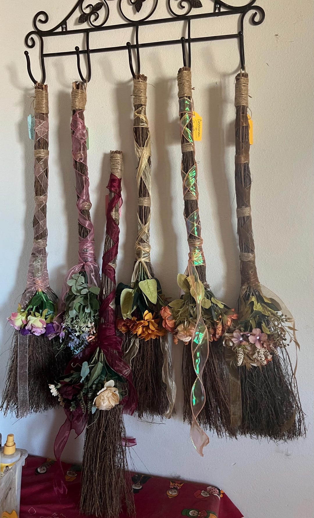 Handmade 36" Cinnamon Broom • Floral Decorative Broom • Witchy Home ...