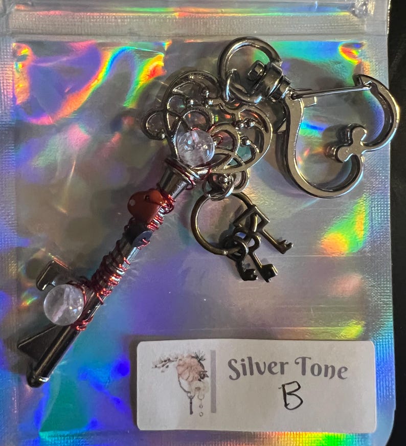 Wire Wrapped Skeleton Key Necklace With Natural Crystals and Charms ...