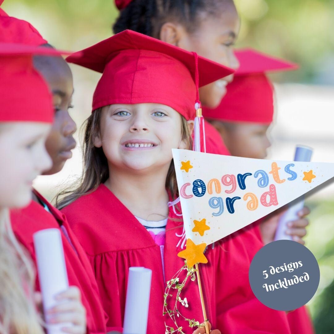 Graduation Pennant Flag Printable, Congrats Grad Photoshoot Props, Last ...