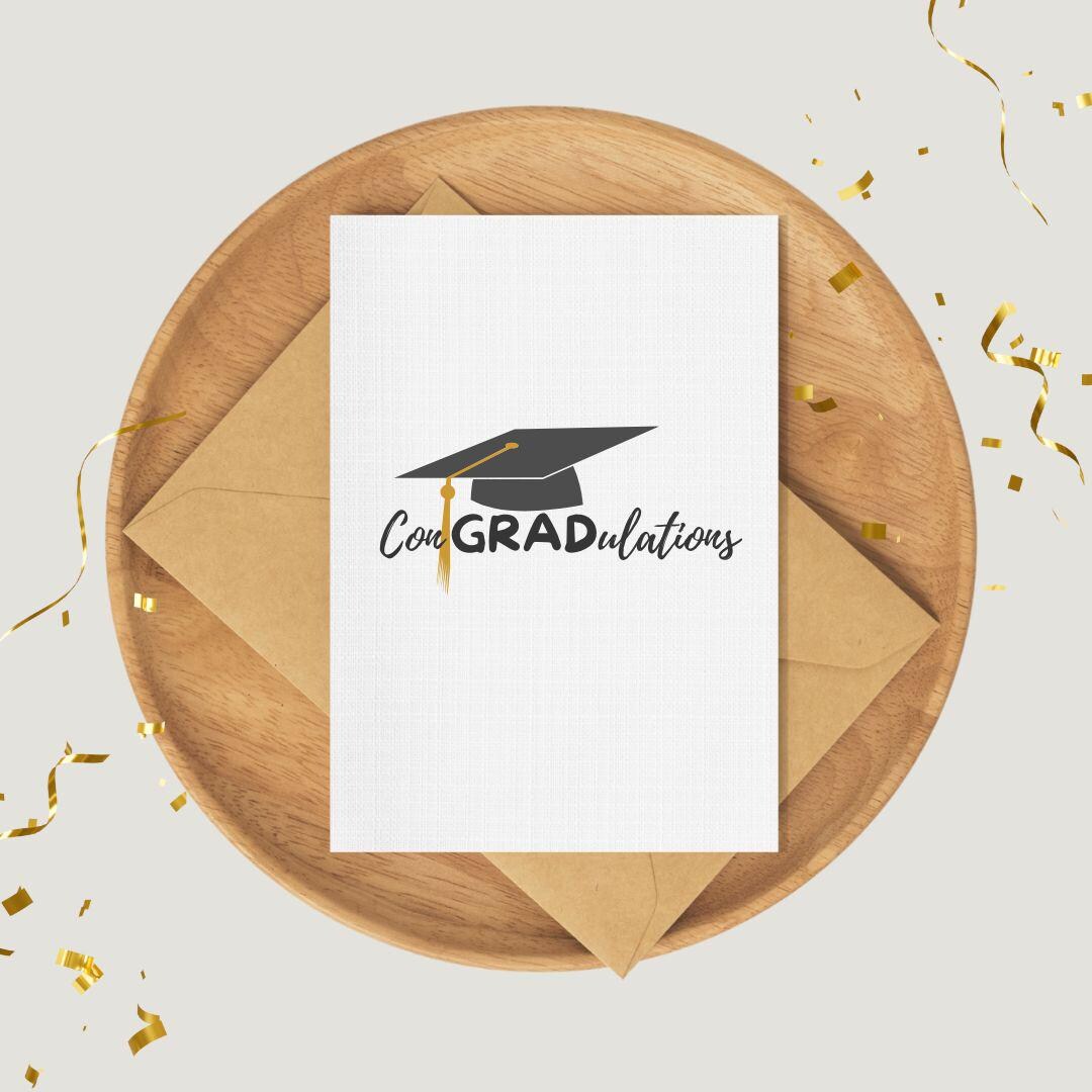 Minimalist and Fun Graduation Congratulations Card, Congradulations ...