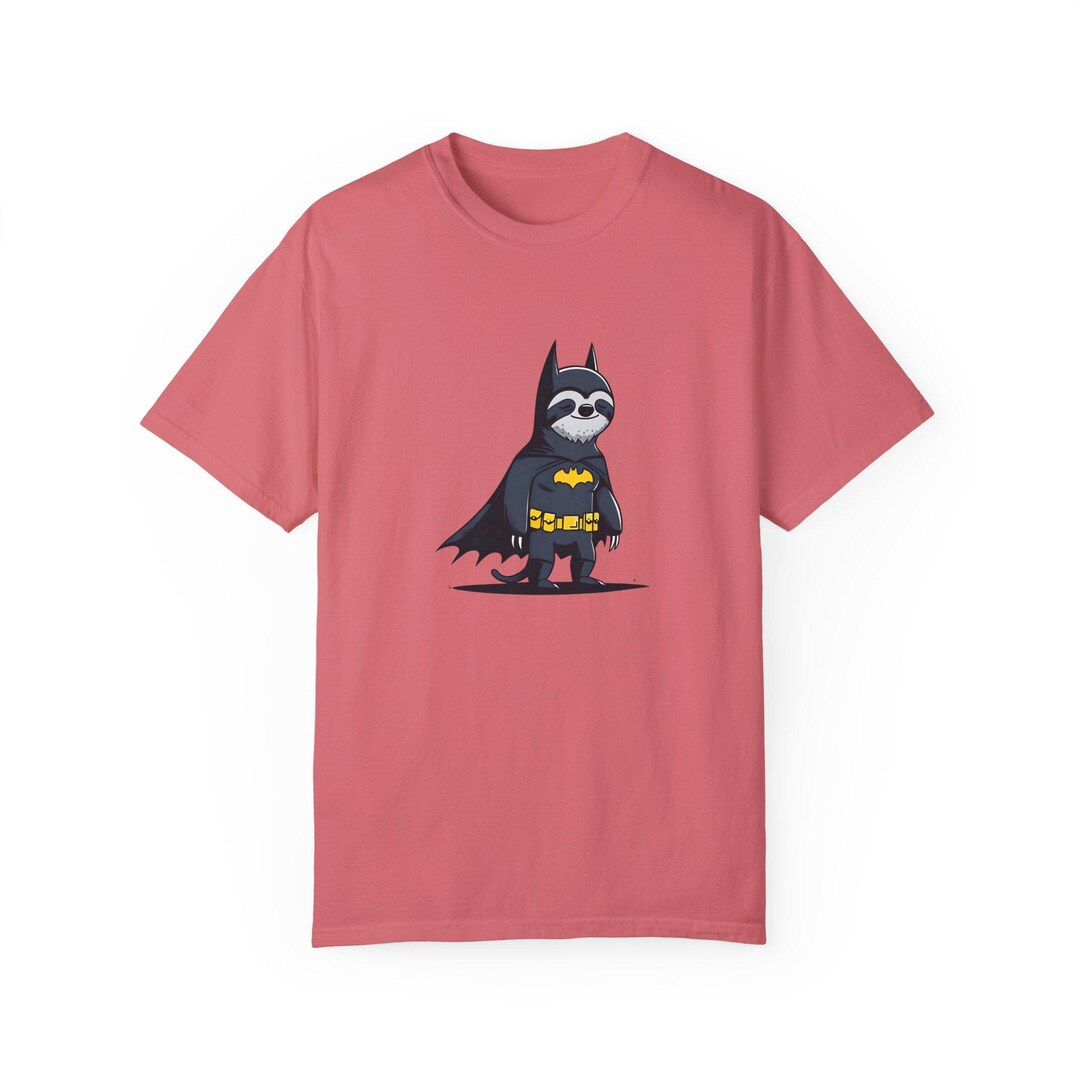 Sloth in Batman Costume T-shirt, Funny Graphic Tee, Animal Lover Shirt ...