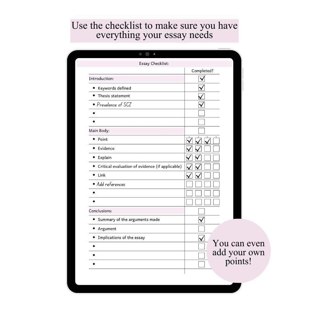 Essay Planner Template, Checklist, Mind Map (digital Download) - Etsy