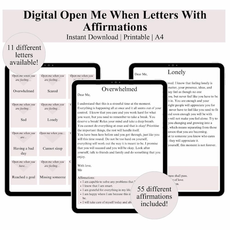 Open When Letters, Digital Letters, Birthday Gift, Long Distance Gift ...