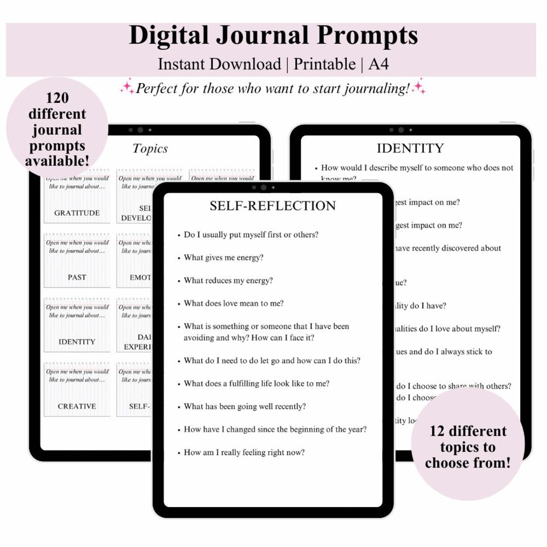 Digital Journal Prompts, Self-development Workbook (digital Download ...