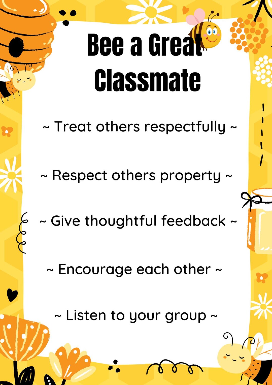 Friendly Classroom Poster - Etsy