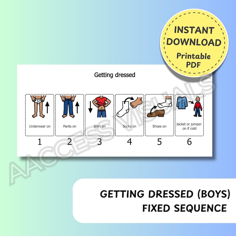 Boys Getting Dressed Sequence - AAC Symbols Boardmaker Picture ...
