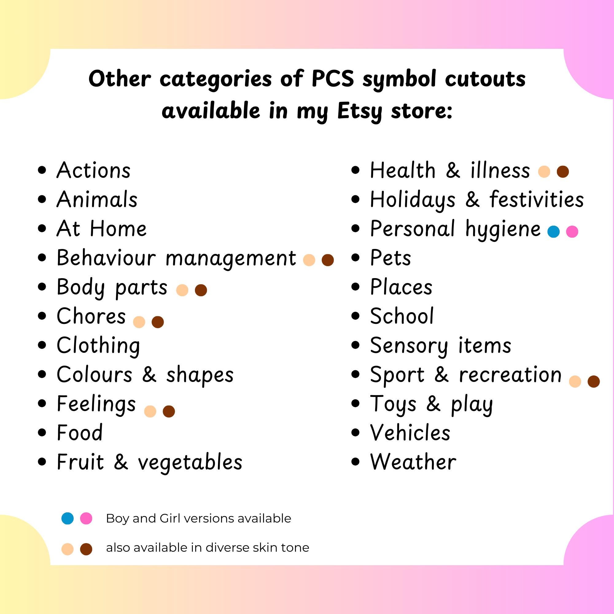 Personal Hygiene (teen Girl) - 24 Cut-out PCS Symbols AAC Boardmaker ...