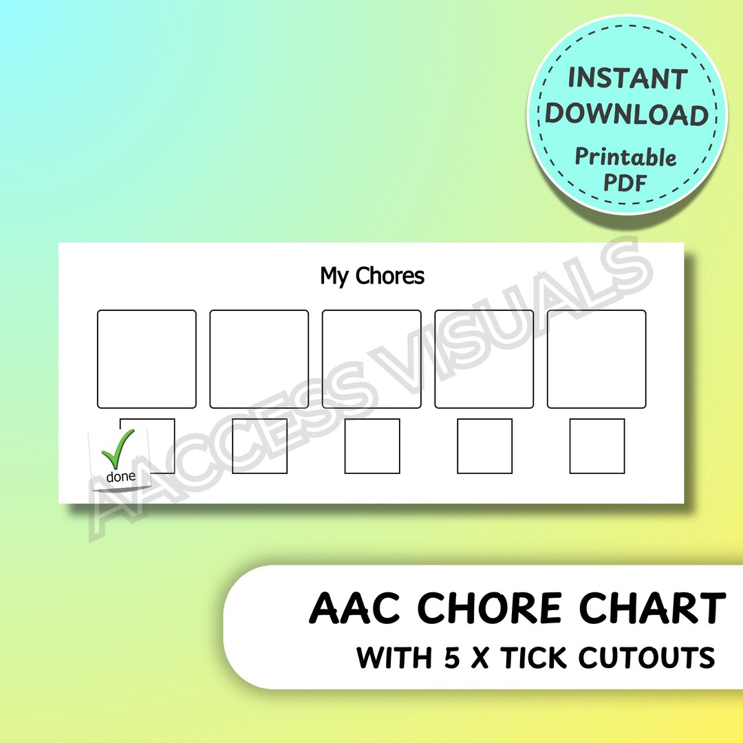 AAC Chore Chart - Boardmaker PCS Digital Download Picture Communication ...