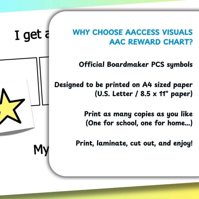 AAC Reward Chart - Boardmaker PCS Digital Download Picture ...