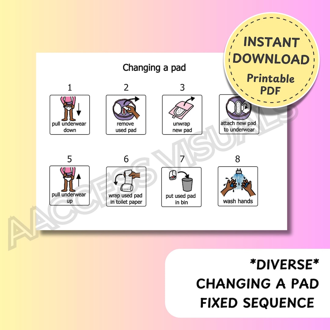 Diverse Changing a Pad Sequence - AAC Symbol Boardmaker Teen Girl ...