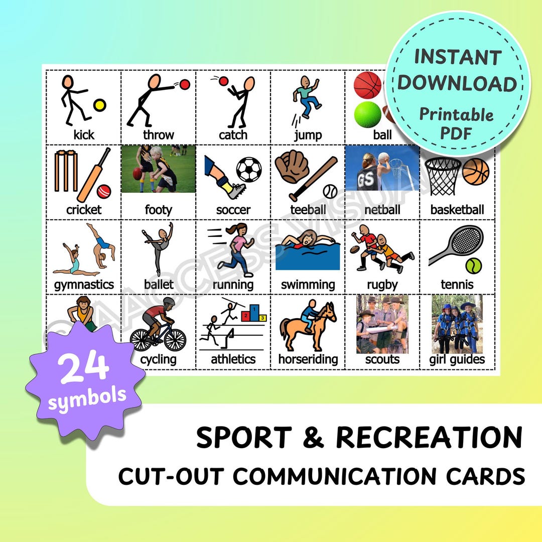 Sport & Recreation - 24 Cut-out PCS Symbols - AAC Boardmaker Digital ...