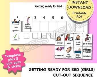 Visual Bedtime Sequence Autism Dementia AAC - Boardmaker Picture ...