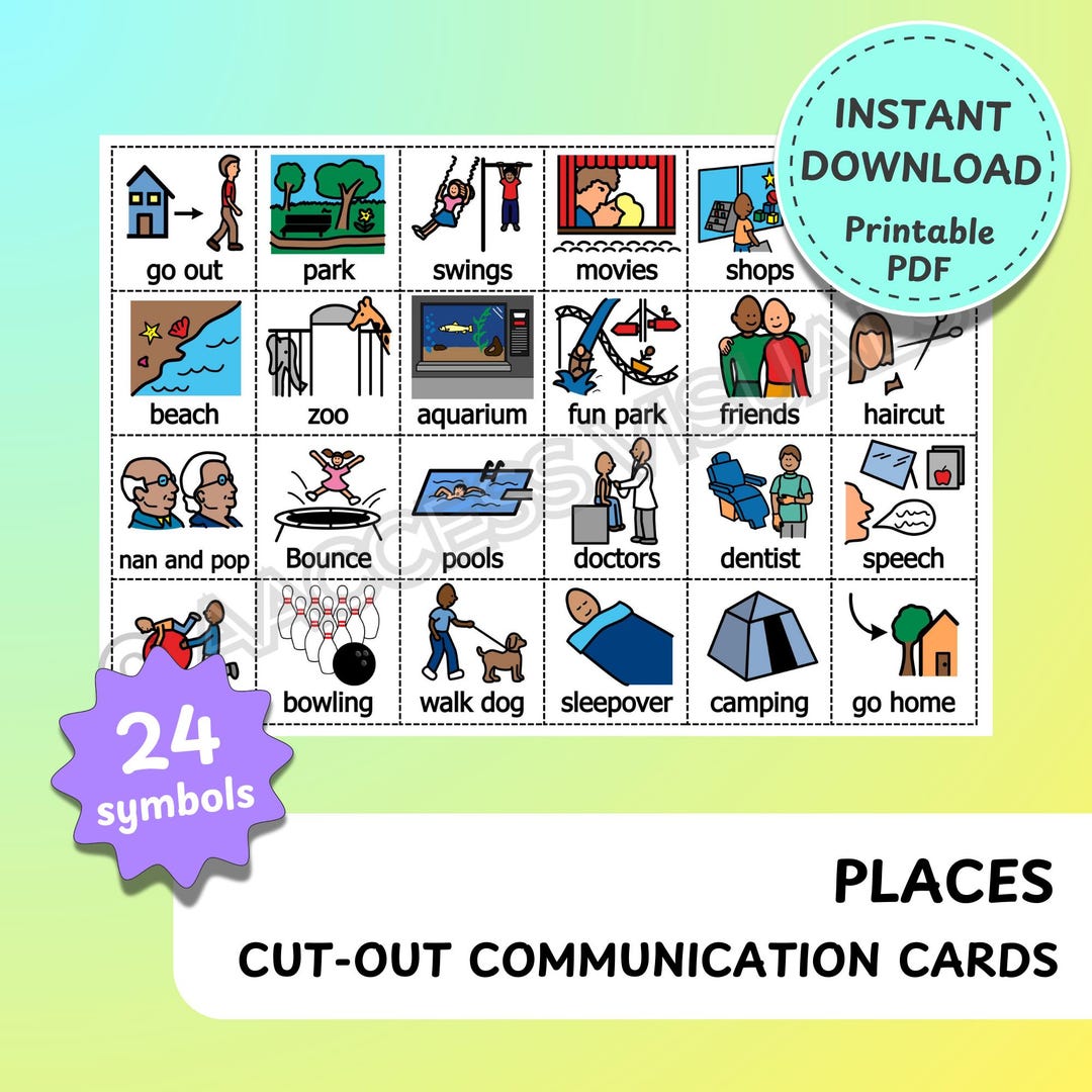 Places - 24 Cut-out PCS Symbols - AAC Boardmaker Digital Download ...