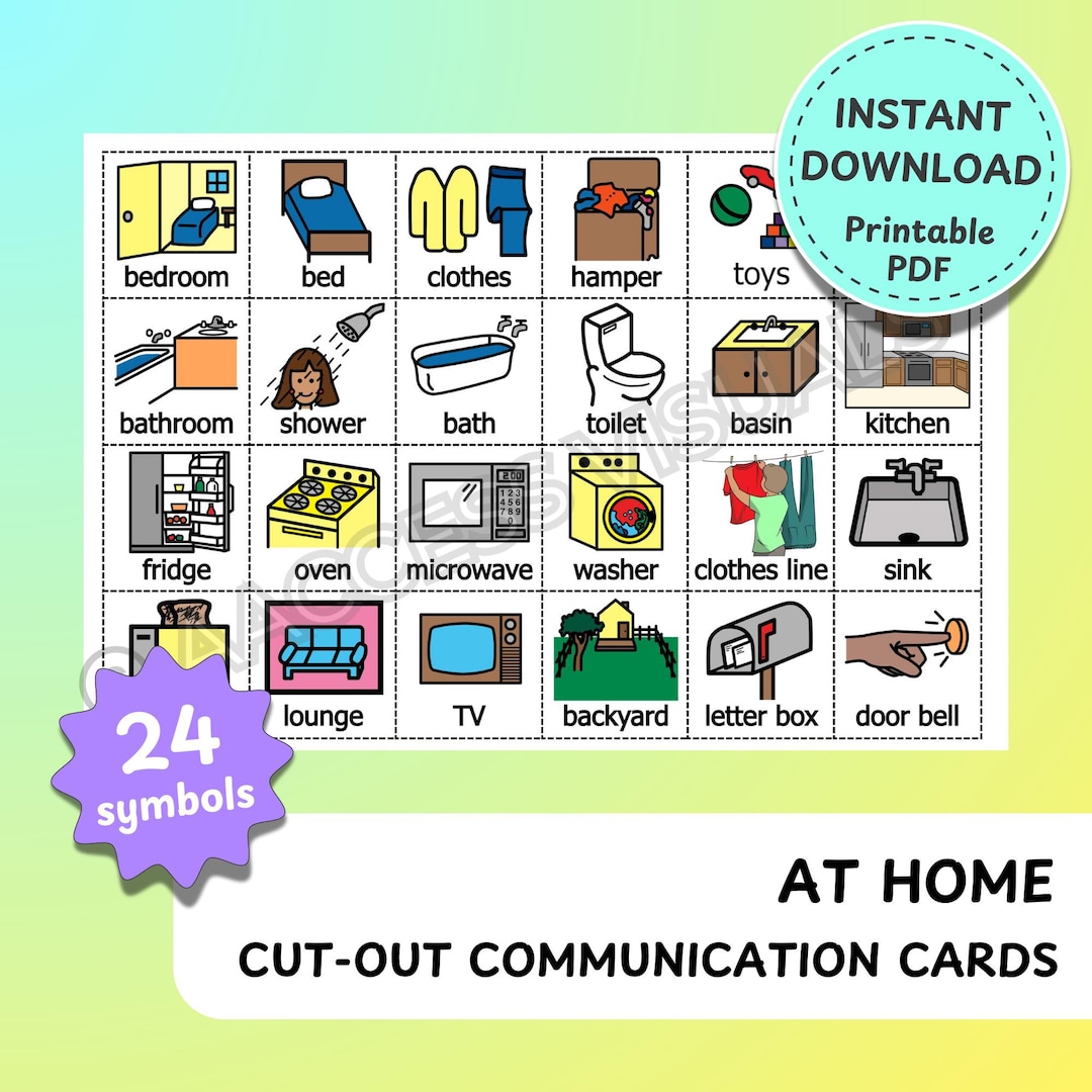 At Home - 24 Cut-out PCS Symbols - AAC Boardmaker Digital Download ...
