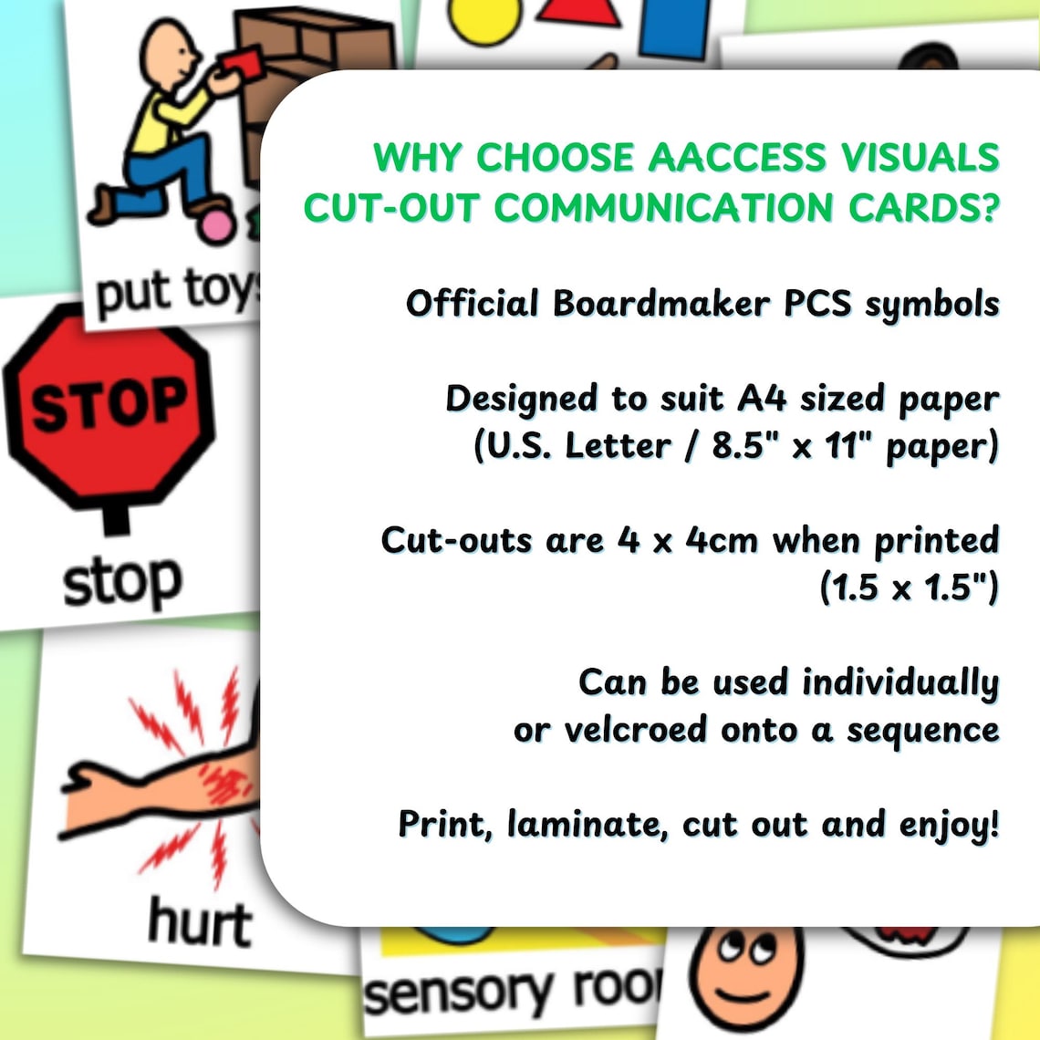 Illness & Pain - 24 Cut-out PCS Symbols AAC Boardmaker Digital Download ...