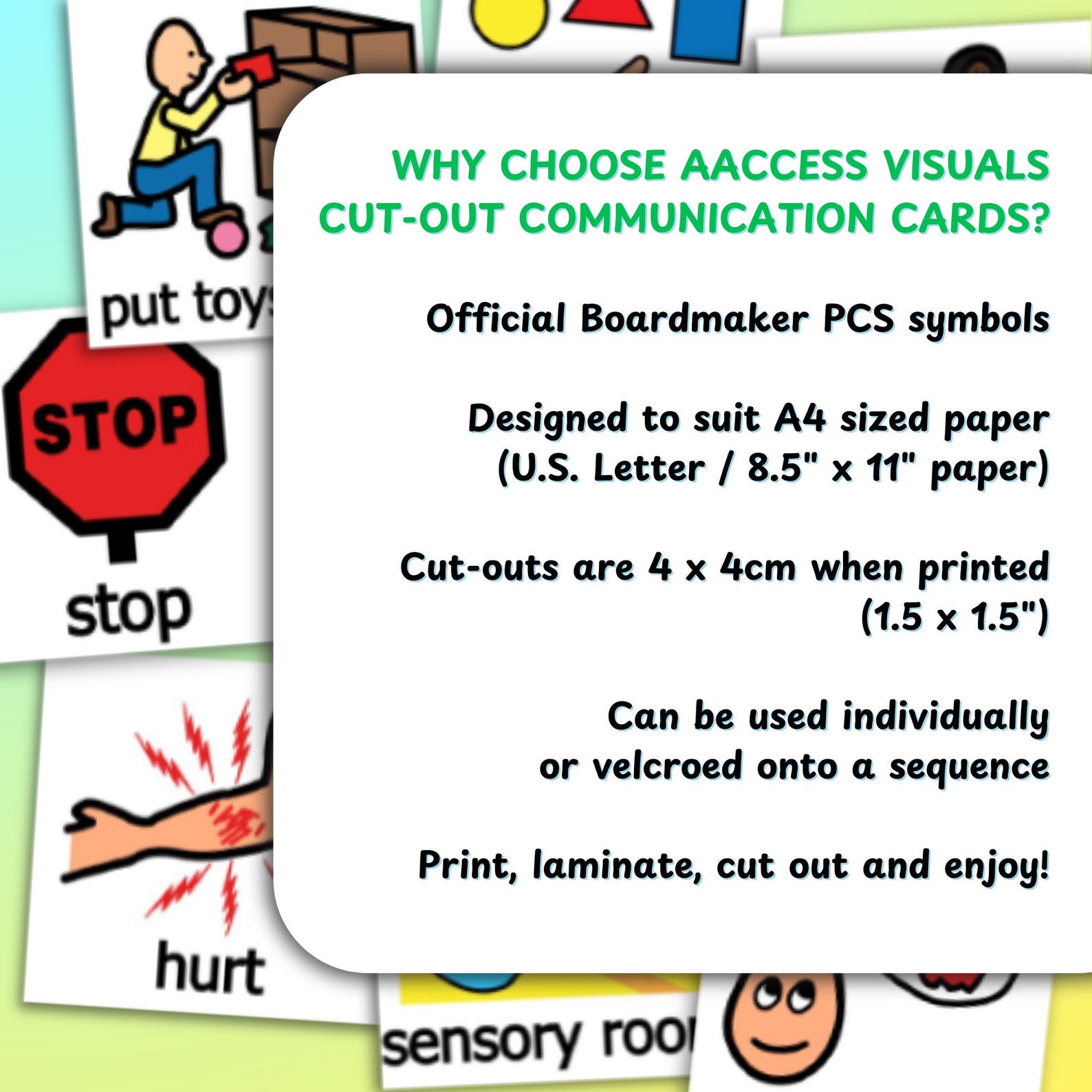 Illness & Pain - 24 Cut-out PCS Symbols AAC Boardmaker Digital Download ...