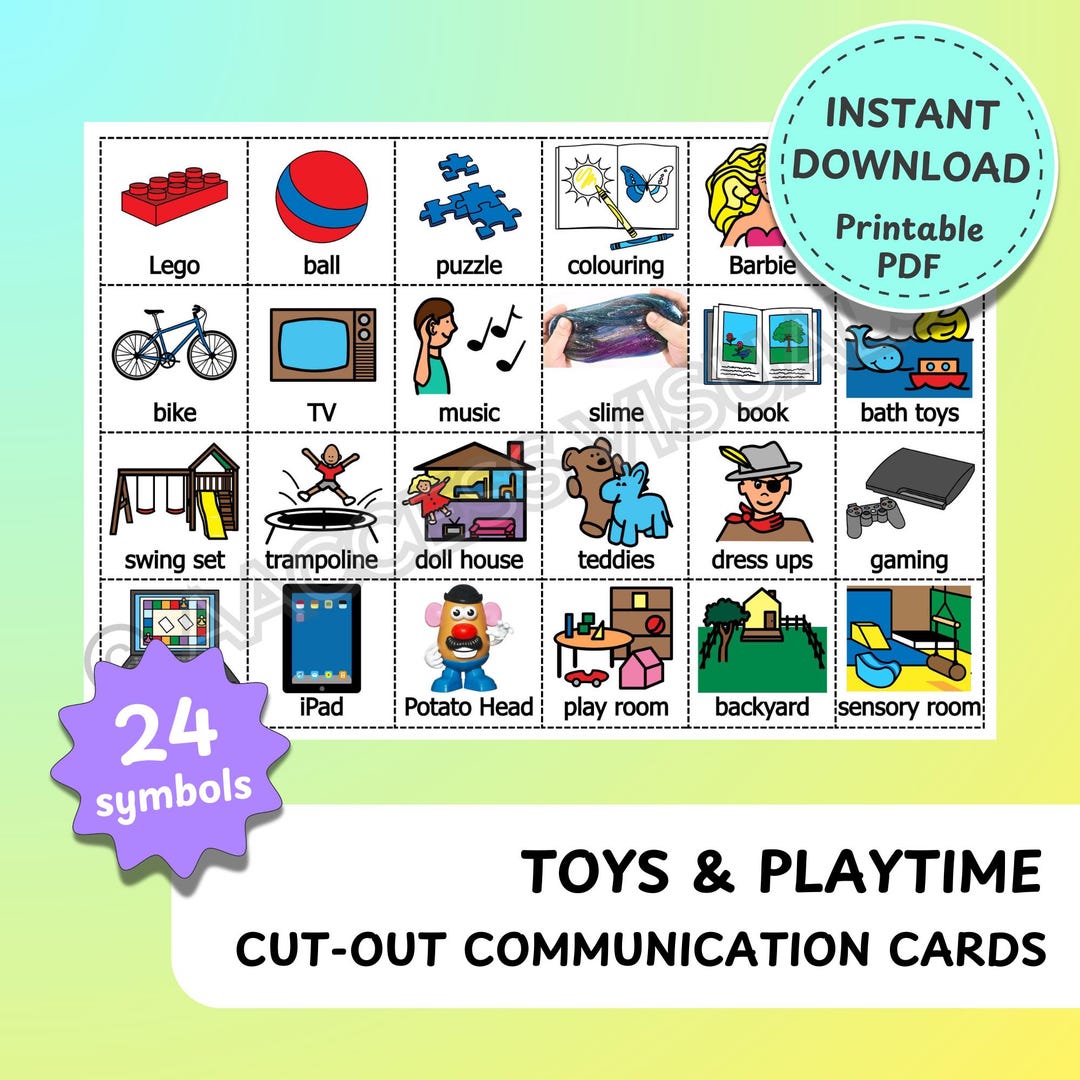 Toys & Playtime - 24 Cut-out PCS Symbols - AAC Boardmaker Digital ...