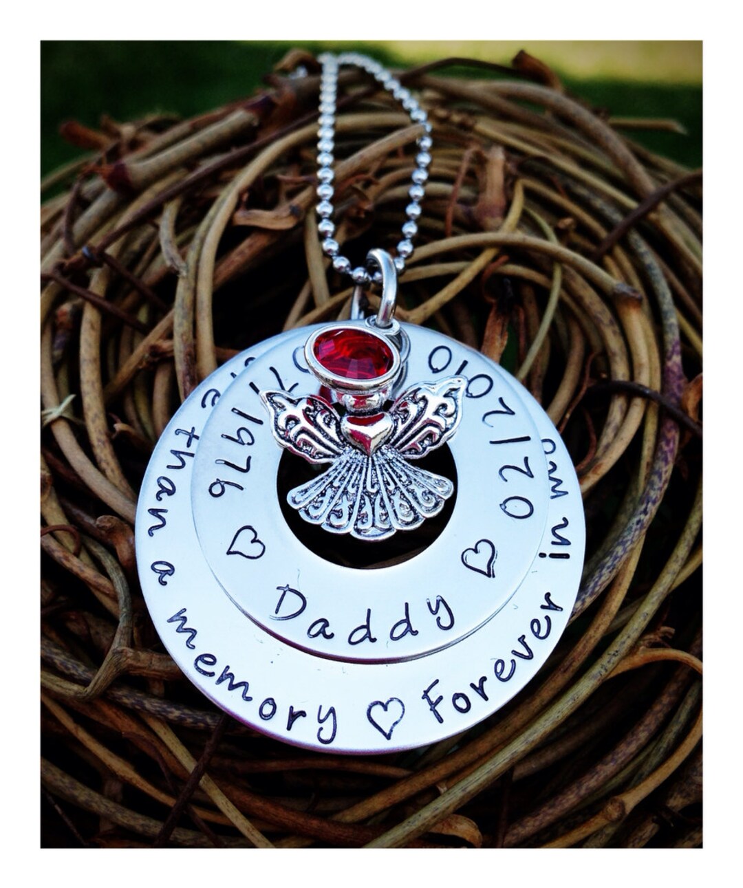 Personalized Hand Stamped Angel Necklace - Etsy